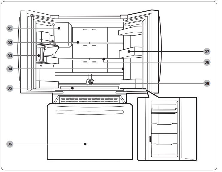 User Manual Samsung RF24R7201SR/AA 23 cu. ft. 4-Door French | manualsFile