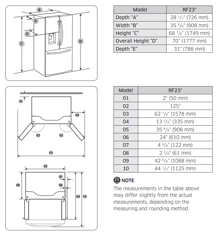 User Manual Samsung RF24R7201SR/AA 23 cu. ft. 4-Door French | manualsFile